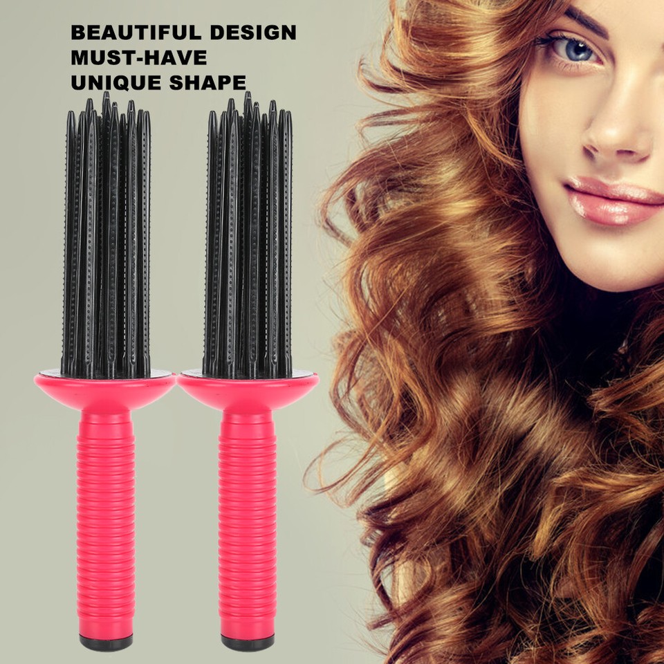 2pcs Hair Curling Roll Comb Fluffy Curling Wand For Hairstyling Tools ...