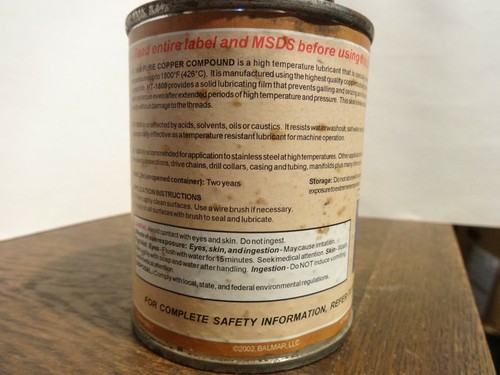 LIQUID-O-RING HT-1800 PURE COPPER COMPOUND HIGH TEMPERTURE ANTI-SEIZE ...