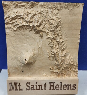 Wooden Topographic map of Mt.Saint Helens, 3D Map, Geographic Wall Art ...