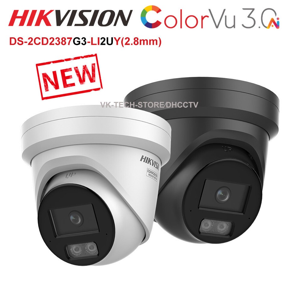 HIK 4k 8MP DS-2CD2387G3-LI2UY Smart Hybrid Light ColorVu 3.0 IP Camera ...