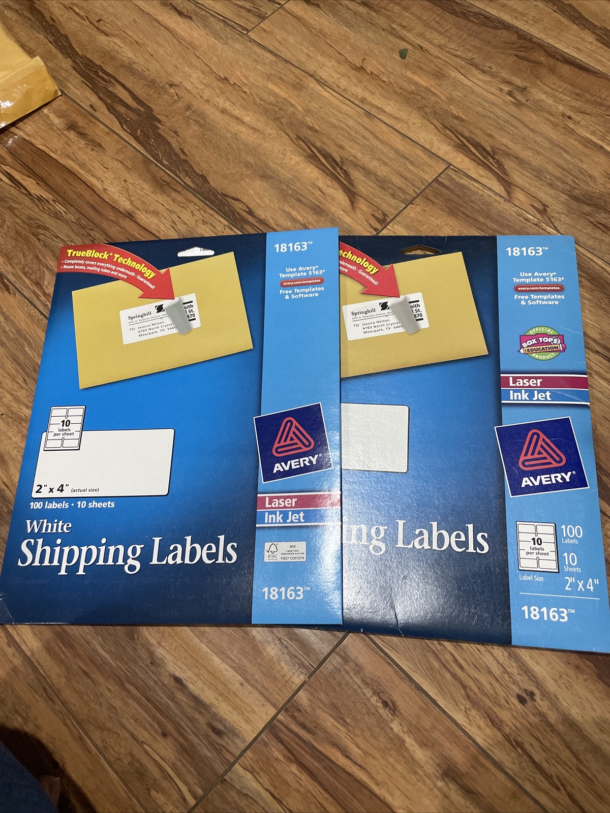 2 Avery Shipping Address Labels Laser & Inkjet Printers 100 2x4 ...