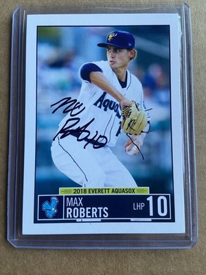 Max Roberts 2018 Everett Aquasox Autographed Signed Card Seattle ...