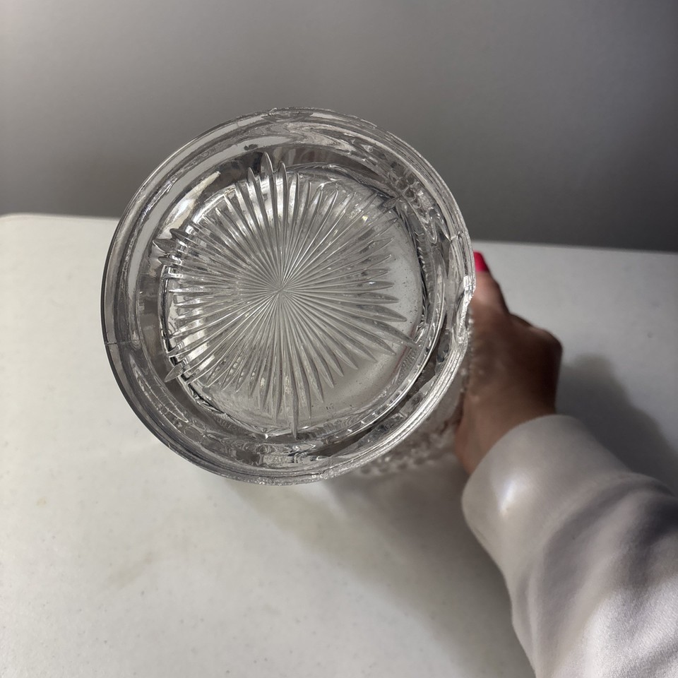 Vintage Pressed Cut Glass Pitcher | eBay
