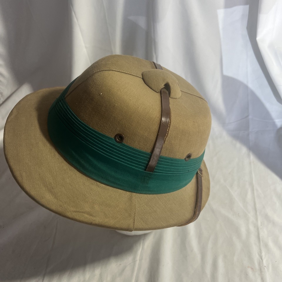 VTG British Khaki Robert Lighton Safari Hat Size 7 1/2 Pith Helmet Sola ...