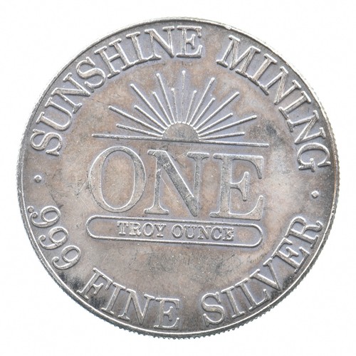 VINTAGE Sunshine Mining .999 Fine Silver 1 Troy Oz Round *250 | eBay