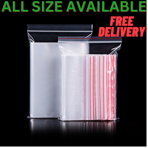 100 x Small Clear Plastic Bags Baggy Grip Self Seal Resealable Zip Lock ...