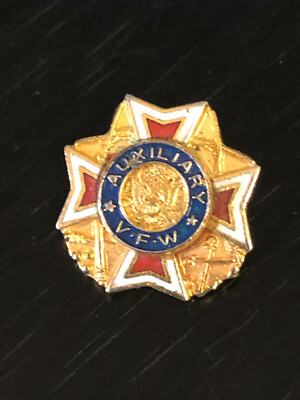 Vintage Collectible VFW Auxiliary Colorful Metal Pinback Lapel Pin Hat ...