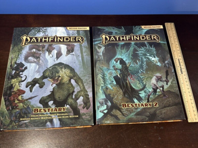 Pathfinder Bestiary & Bestiary 2 Hard-Cover RPG Role Playing Fantasy ...