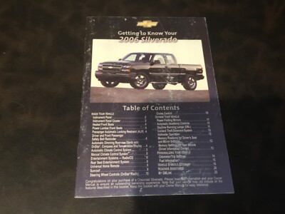 2006 Chevrolet Silverado Quick Reference Guide - Part Of Owners Manual ...