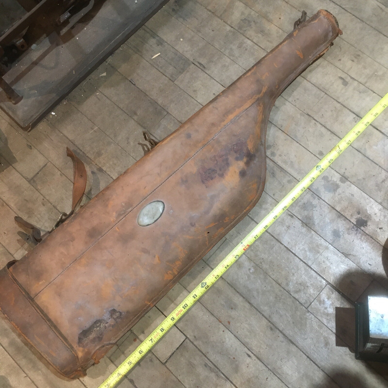 vintage antique leather rifle sheath hard case hunting | eBay