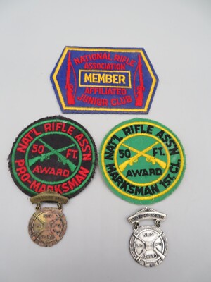Vintage NRA National Rifle Association Medals & Patches Junior ...