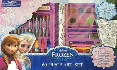 Disney Frozen 60-Piece Art Set - Paints Markers Crayons Pencils Oils ...