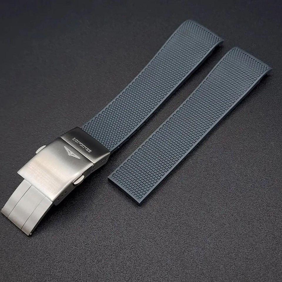 Rubber Strap for Longines Hydroconquest Rubber Strap L3 Watch Band 21mm ...