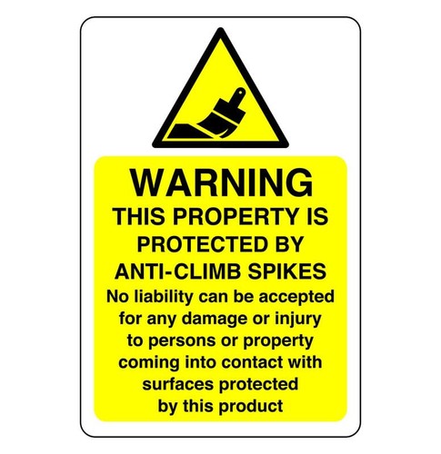 Warning anti-climb spikes in these property - for indoor/outdoor usage ...