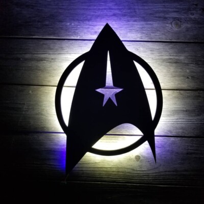 Star Trek, Starfleet Insignia Logo. LED Back lit, Star Trek Sign, Wall ...