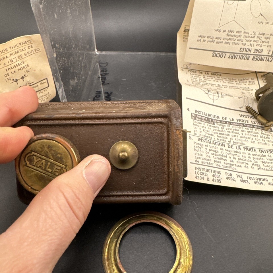 🔥VINTAGE Yale Night Latch Deadbolt Rim Lock,📦 | eBay