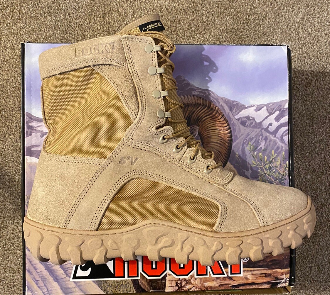 New In Box Size 15 M Rocky S2V Combat Boots TAN Model 101-1 Shipped W ...