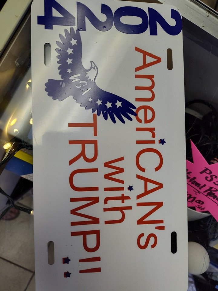 12 X 6 AmeriCANs With TRUMP 2024 LICENSE PLATE FRONT USA MADE Aluminum ...