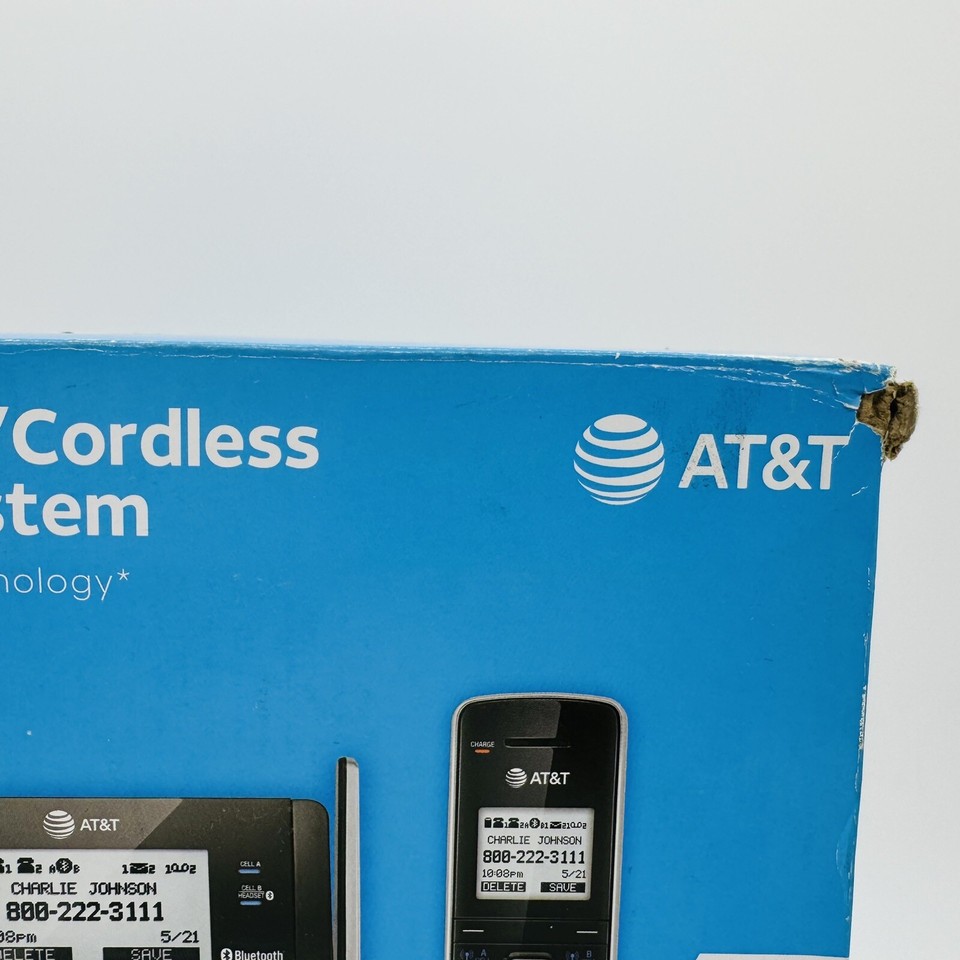 AT&T - TL86103 DECT 6.0 2-Line Expandable Corded/Cordless Phone with ...
