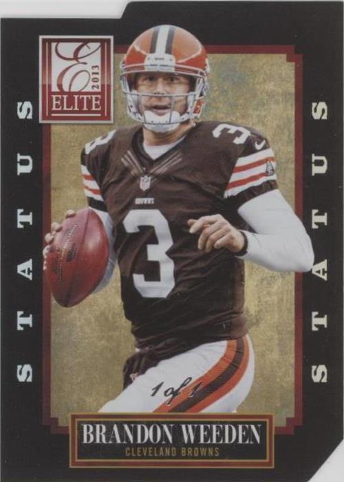 2013 Panini Elite - Brandon Weeden #24 Status Black Die-Cut /1 for sale ...
