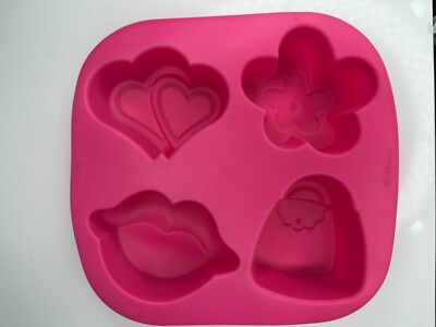 Wilson 4 Cavity Assorted Designs Pink Silicone Baking and Candy Mold ...