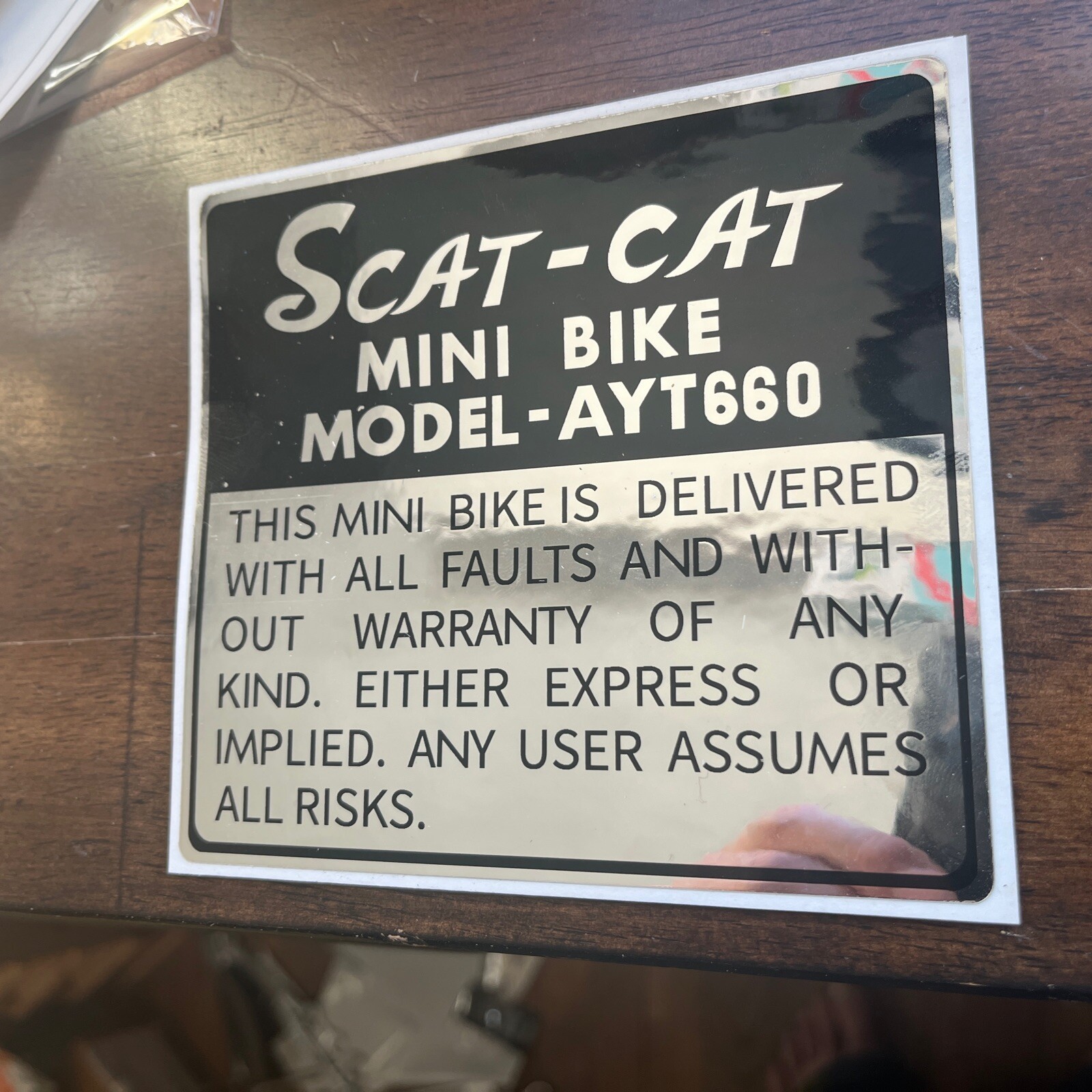 Scat-Cat AYT660 Vintage Style Mini Bike Black Chrome mini bike decal 1 ...