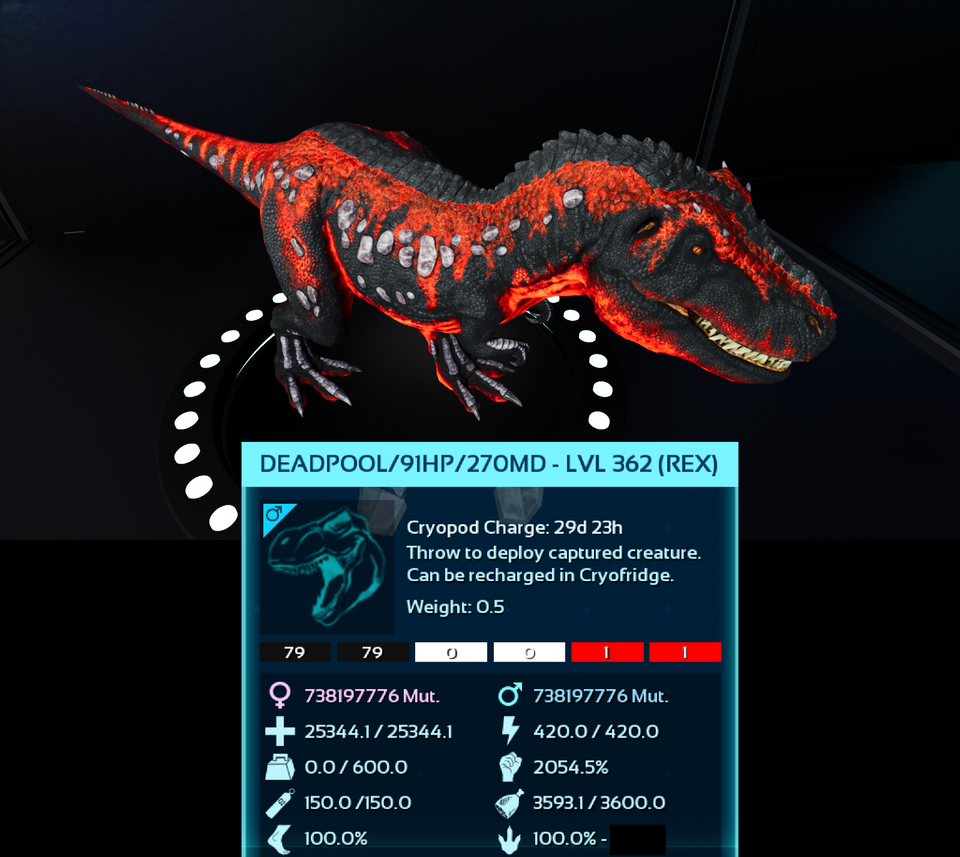 2054 MELEE (270PTS) Rex TOP STATS ARK🌸 Survival Ascended ASA PVE PC ...