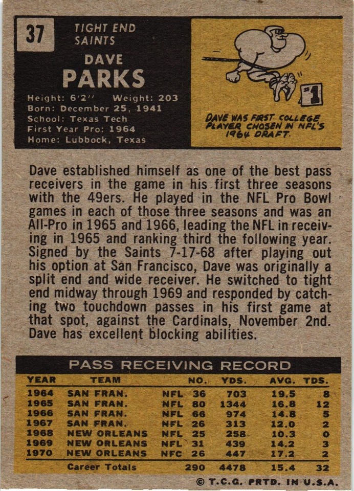 1971 Topps #37 Dave Parks | eBay
