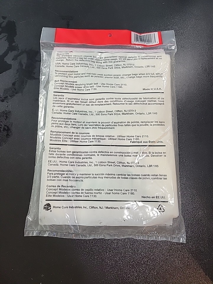 Hoover Concept Decade Elite Type A Singer Bissell Vacuum Cleaner Bags ...