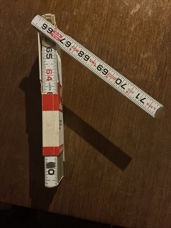 Vintage Lufkin 966 “Red End” Two-Way 72" Wooden Folding Ruler ...