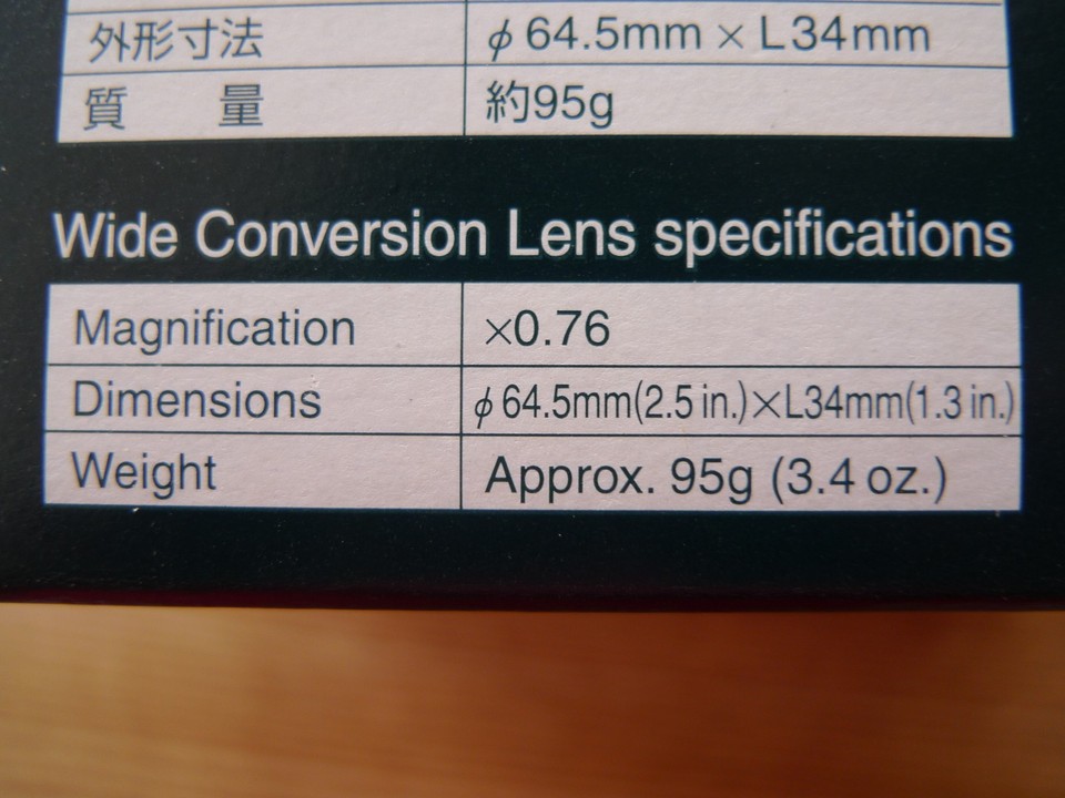 Fujifilm WL-FXE01 0.76x Wide Conversion Lens, open box | eBay