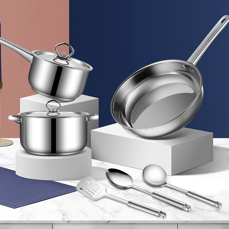 15-Piece Stainless Steel Cookware Set Professional-Grade Kitchen Tools ...