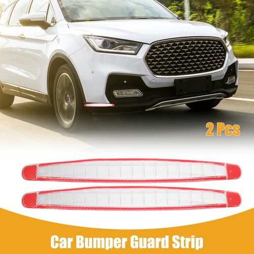 2pcs 40cm Car Bumper Guard Strips Anti-Collision Carbon Fiber Pattern ...