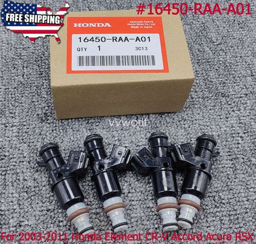 OEM 4x Fuel Injectors Set 16450-RAA-A01 For 03-11 Honda Element CR-V ...