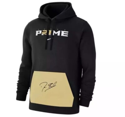 Mens Size Large Nike Coach Prime Hoodie Sweatshirt Black Deion Sanders ...