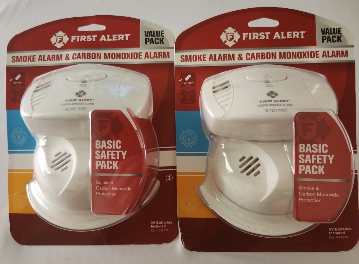 First Alert Smoke&Carbon Monoxide Alarm Value Pack 2 Sets 1039879 NEW ...
