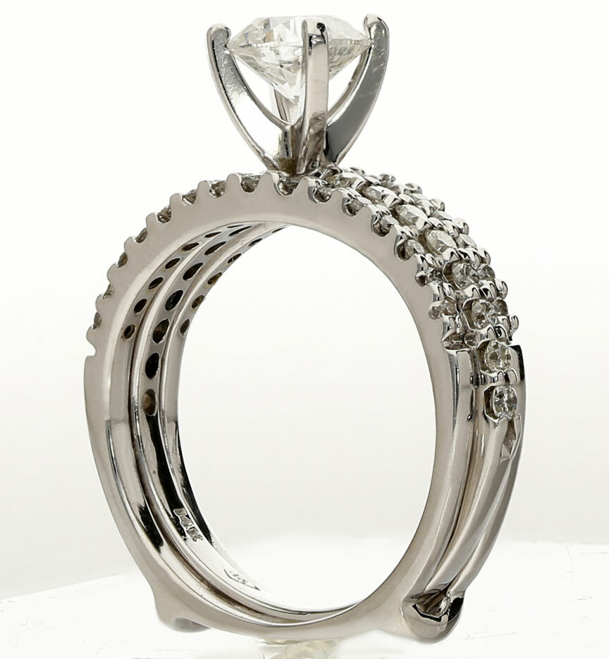 REDUCED 20% - .95CT diamond engagement ring wedding insert enhancer set ...