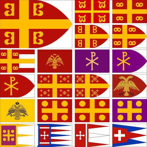 Byzantine Flag Trebizond Latin Empire Chi Rho Eagle Constantinople ...