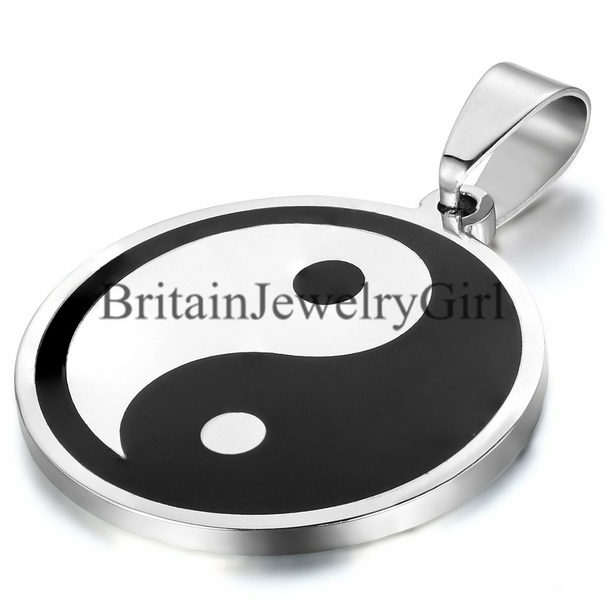 Men Women Stainless Steel Amulet Yin Ying Yang Pendant Chain Necklace ...