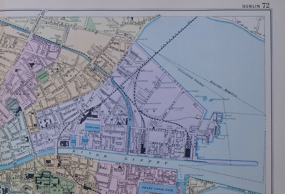 1895 Karte Plan Von Dublin Richmond Lunatic Asylum Workhouse Barracks ...