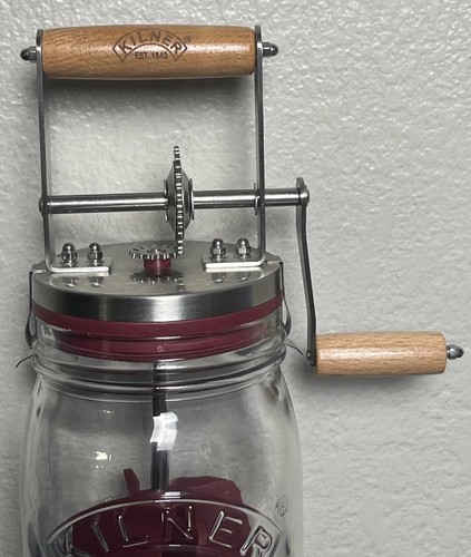 Kilner Butter Churn Mixer One Quart Glass Jar with Wooden Handle Light ...