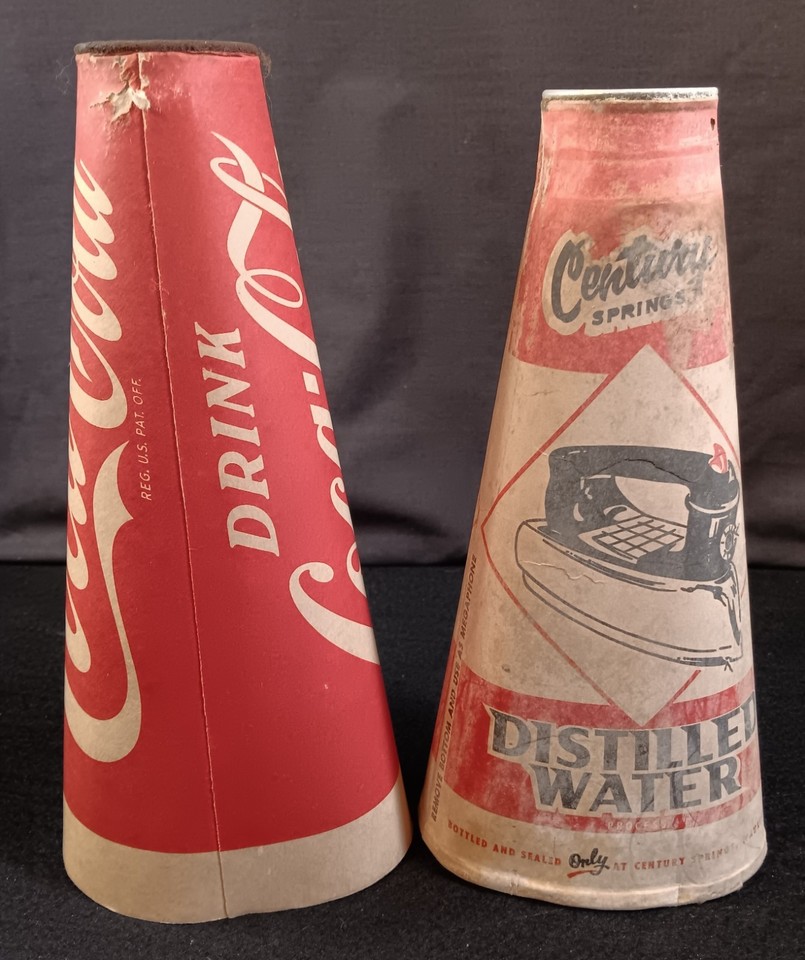 VINTAGE 1950'S PROMOTIONAL MEGAPHONES COC-COLA + CENTURY SPRINGS ...