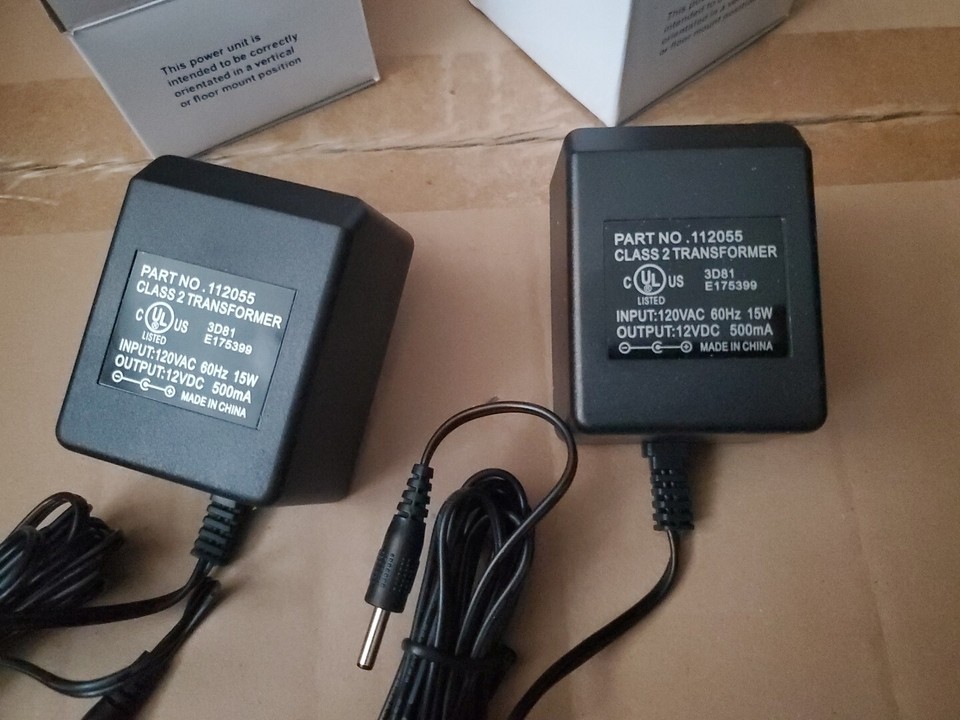 (2 pack) -Class 2 Transformer 15W 120VAC Input - 12VDC 500mA Output ...