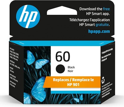 HP 60: Black Ink Cartridge Works w/ DeskJet D1660, D2500, CC640WN (567 ...