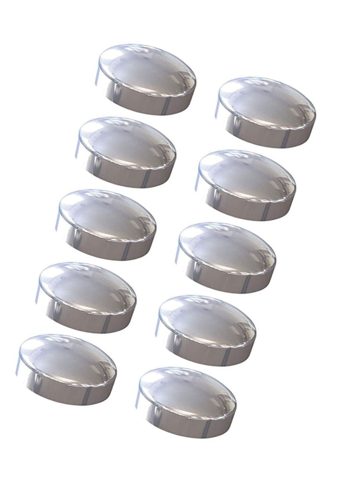 10x Silver Chrome Plastidome 2 Piece Plastic Dome Screw Cap Covers ...