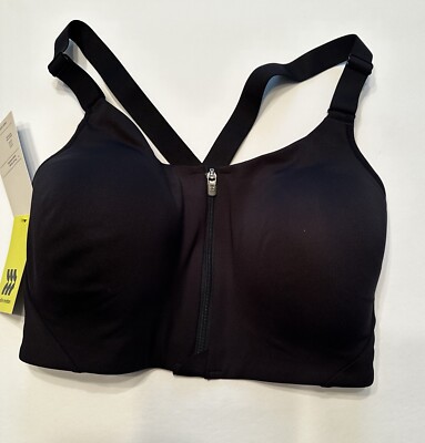 All in Motion High Support Sculpt Zip-Front Mesh Crossback Sports Bra ...