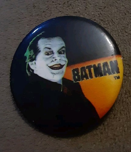 Vintage DC Comics 1989 Batman Movie Pinback Button Pin Jack Nicholson ...