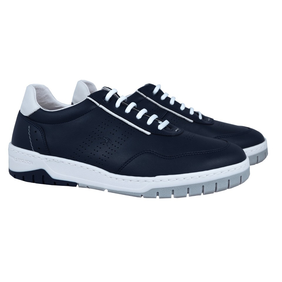 Fluchos Roger: Men's Blue Leather Sneakers With Removable Insoles F1432 ...