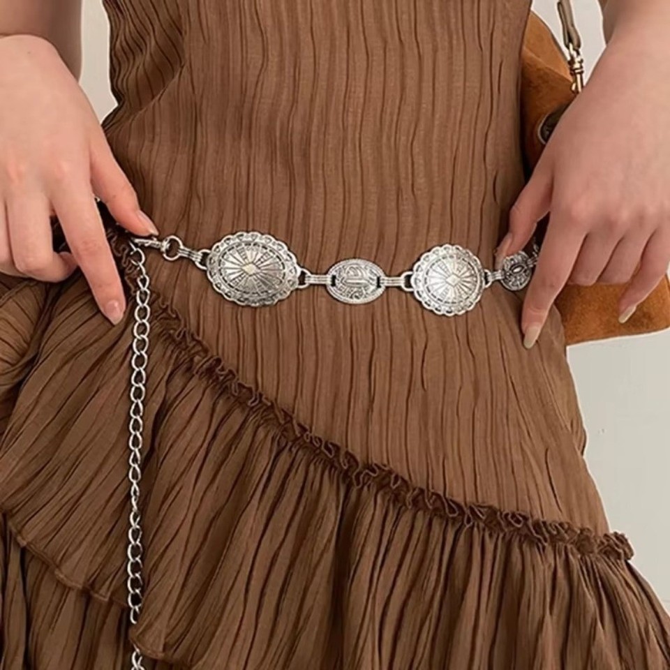 Metal Chain Chain Belt with Skirt Belt Bohemian Belt Retro Waist Chain ...