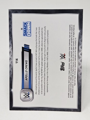 2025 Topps Chrome WWE Apollo Crews Blue Geometric Refractor /99 Smack ...